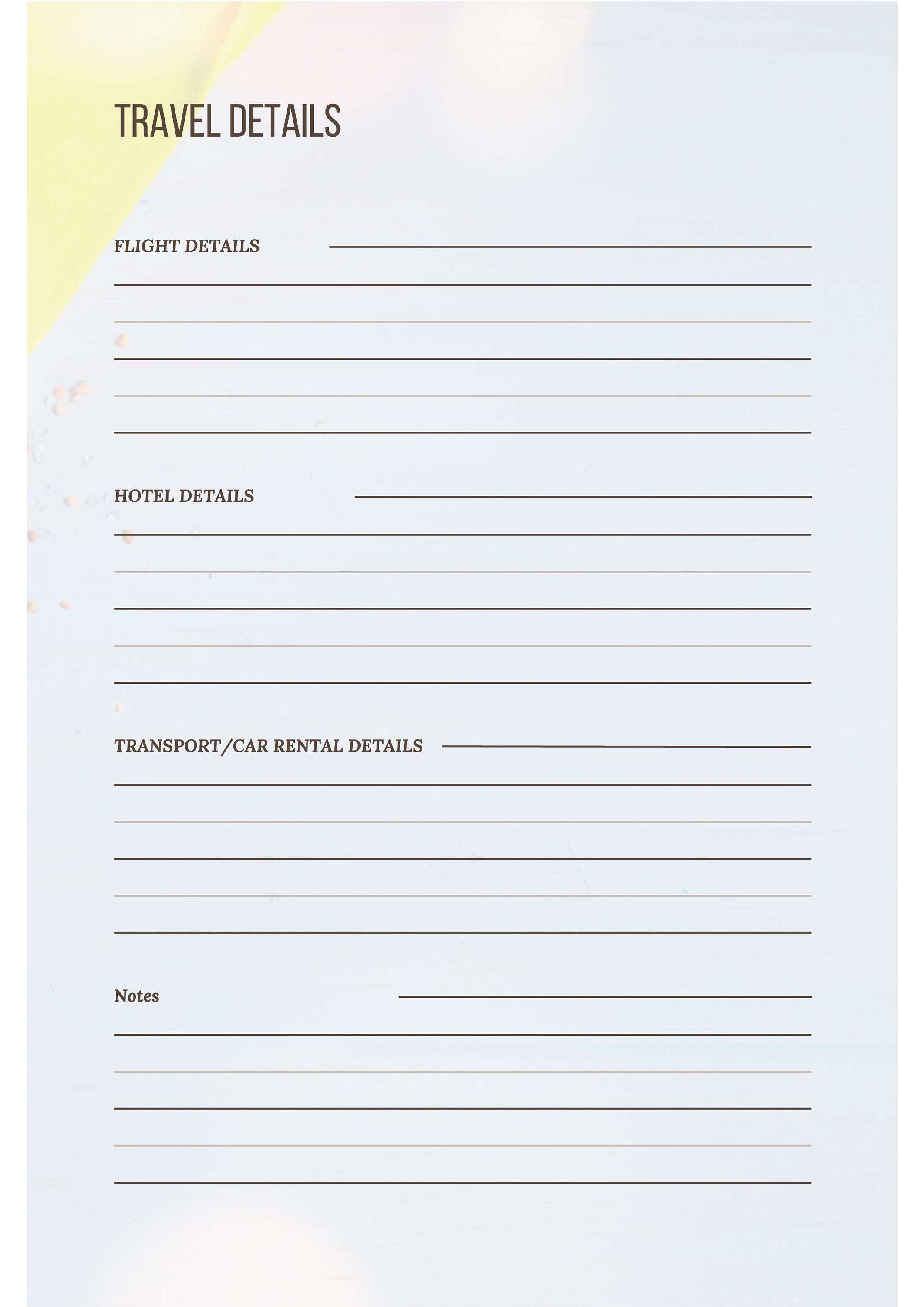 Digital Download Printable Travel Planner Lists, Itinerary - Etsy