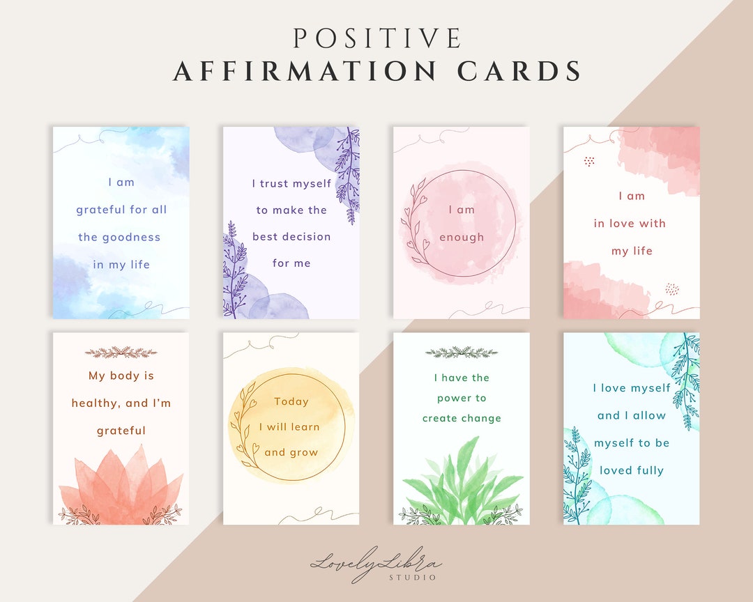 Watercolor Affirmation Cards Printable Daily Affirmation - Etsy Australia
