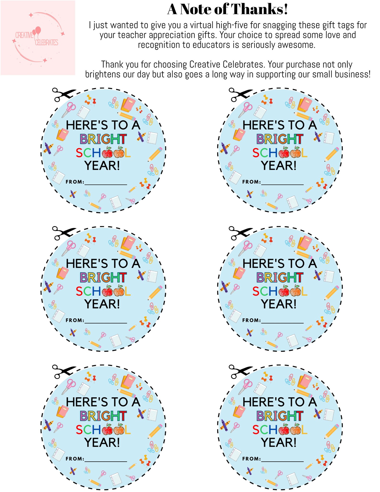 Teacher Gift Tags - Etsy
