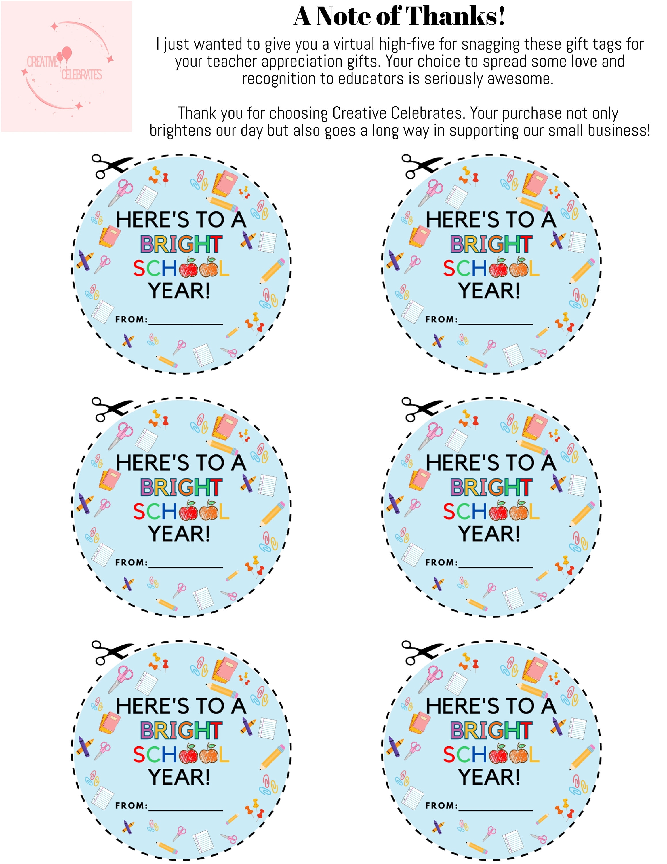 Teacher Gift Tags - Etsy