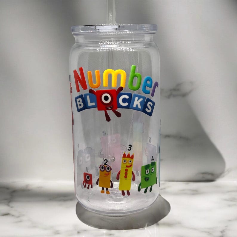 Numberblocks Kids Children’s Plastic 16oz Cup With Lid and Straw - Etsy