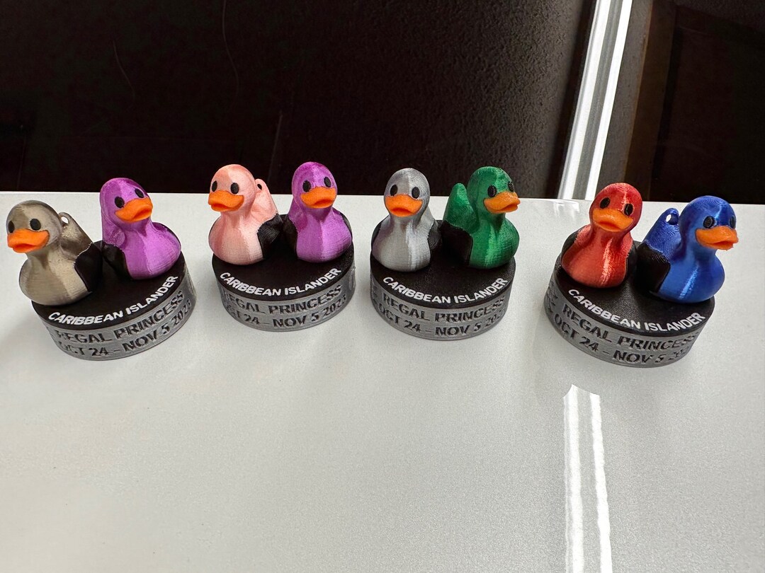 Cruise Ducks With Customizable Base. 3D Multicolored Printed With Two ...