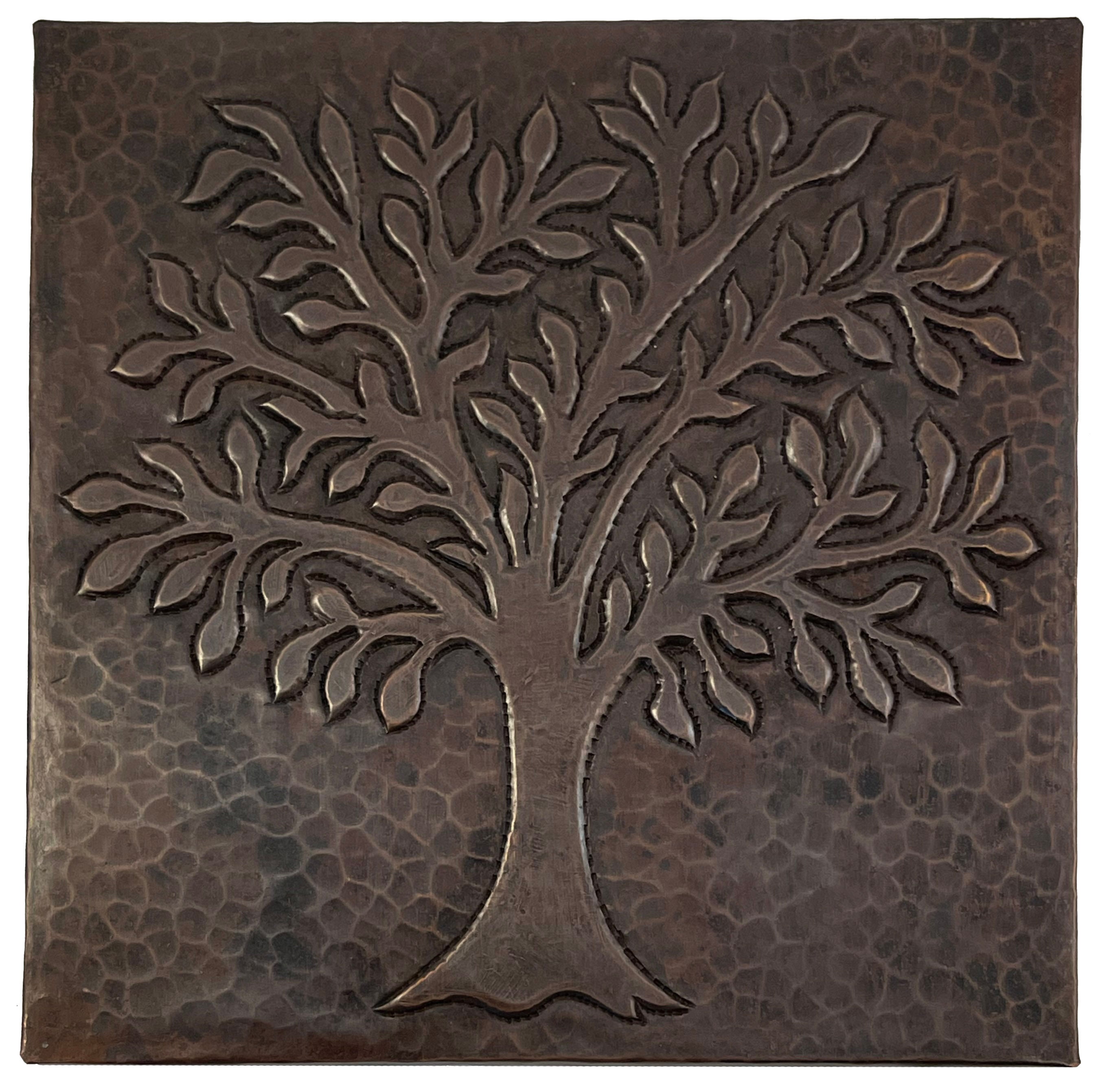 Hammered Copper Tile - Tree of Life Design - 1-6x6 Hand Hammered Copper ...
