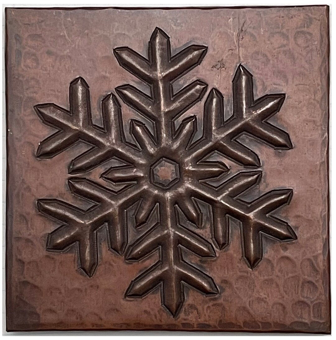 Copper Tile - 4x4 Hammered Snowflake Tiles - 6 Options - Sold ...