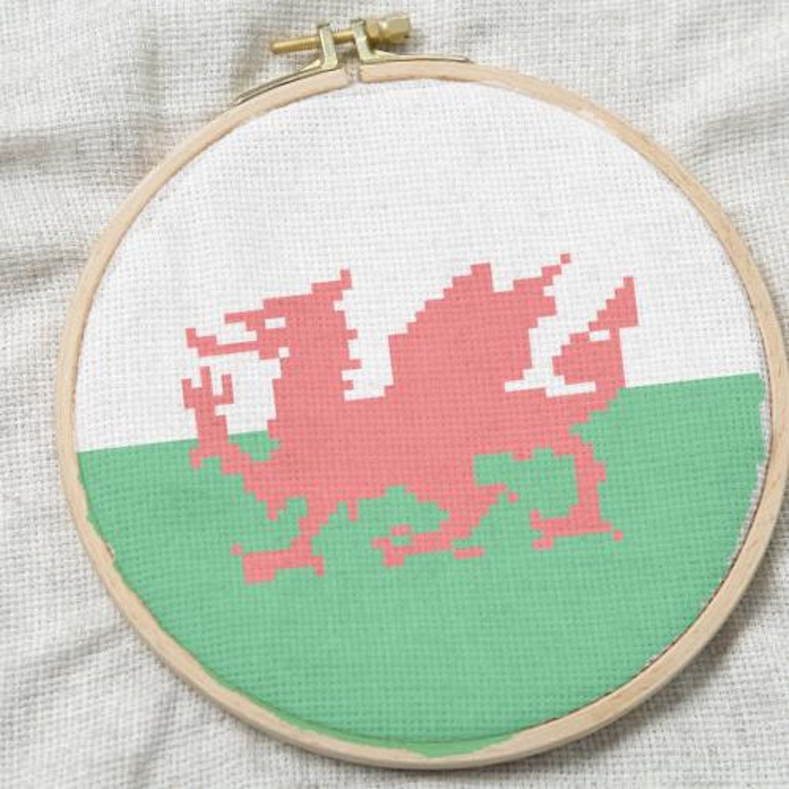 Welsh Flag Cross Stitch Pattern, Wales Flag Embroidery Design, Cymru ...