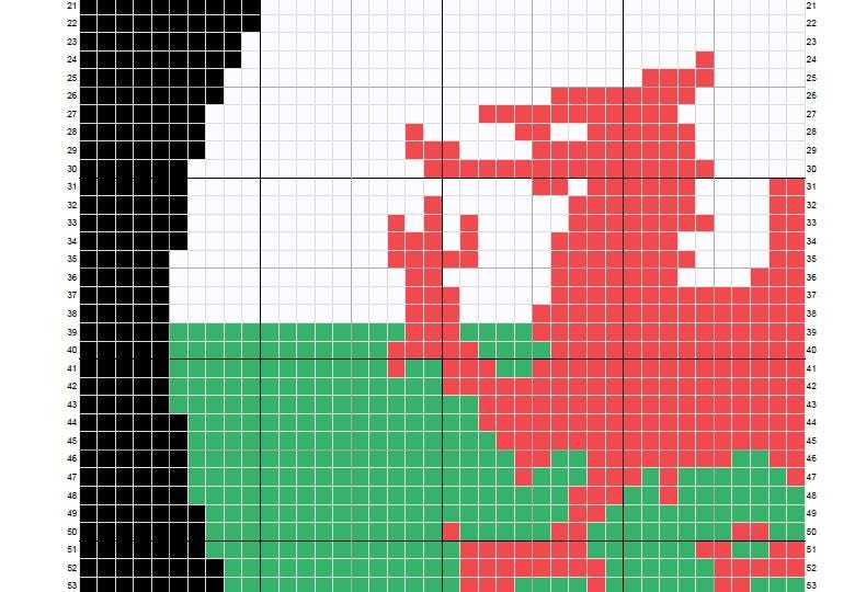 Welsh Flag Cross Stitch Pattern, Wales Flag Embroidery Design, Cymru ...
