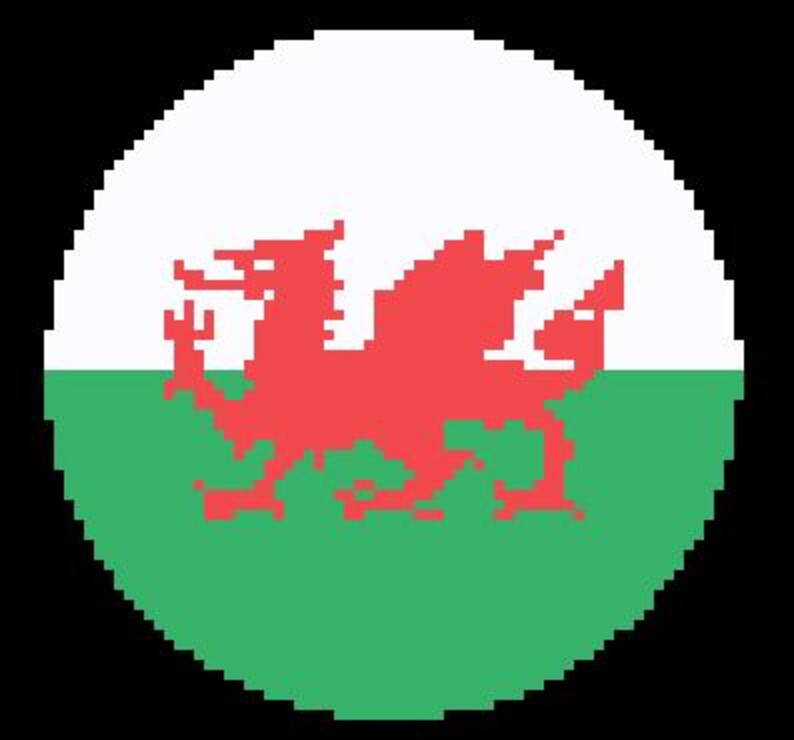 Welsh Flag Cross Stitch Pattern, Wales Flag Embroidery Design, Cymru ...