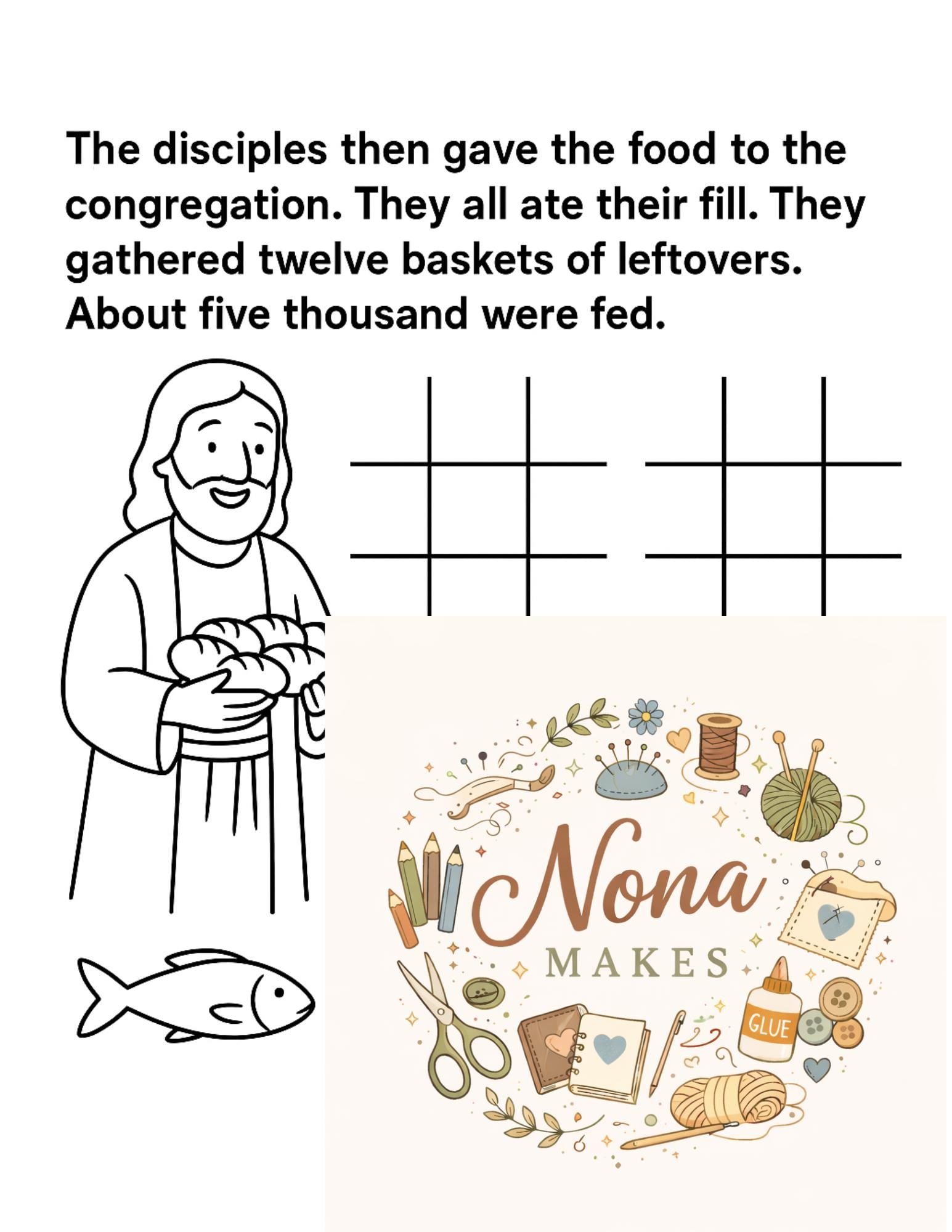 Loaves And Fishes Colouring Sheet