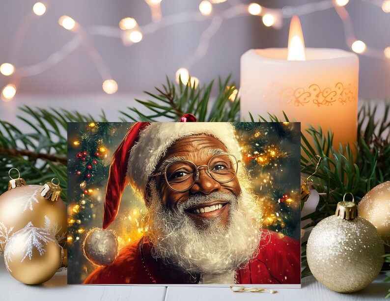 Black Santa Claus PNG - Etsy