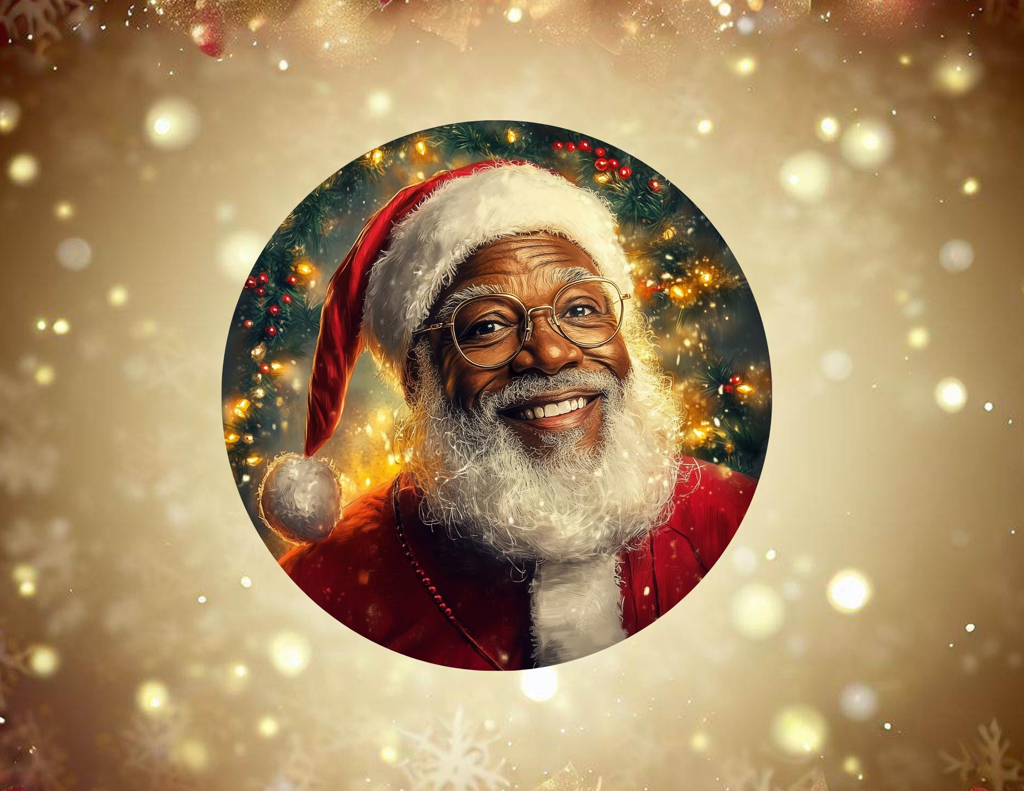 Black Santa Claus PNG - Etsy