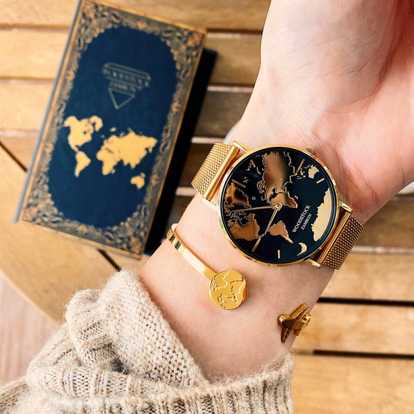 World Map Watch - Etsy