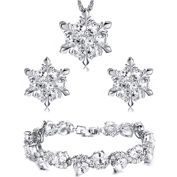 Snowflake Necklace and Earrings - Etsy