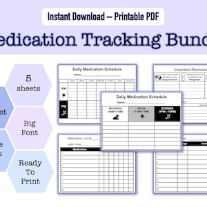 Medication Organization Sheets Home Med Chart PDF DOWNLOAD - Etsy