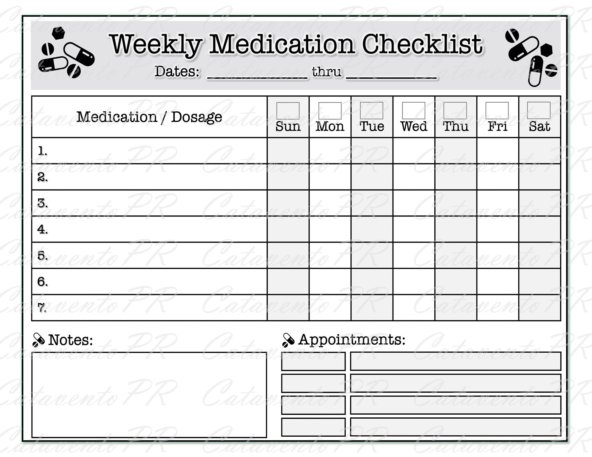 Medication Organization Sheets - PDF DOWNLOAD - Medication Tracker ...