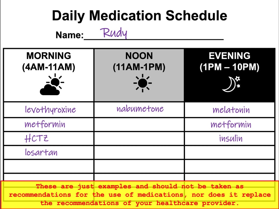 Medication Organization Sheets - Home Med Chart - PDF DOWNLOAD ...