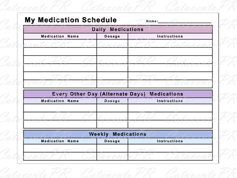 DAILY Medication Tracker Sheet- Home Med Chart DOWNLOAD - Medication ...