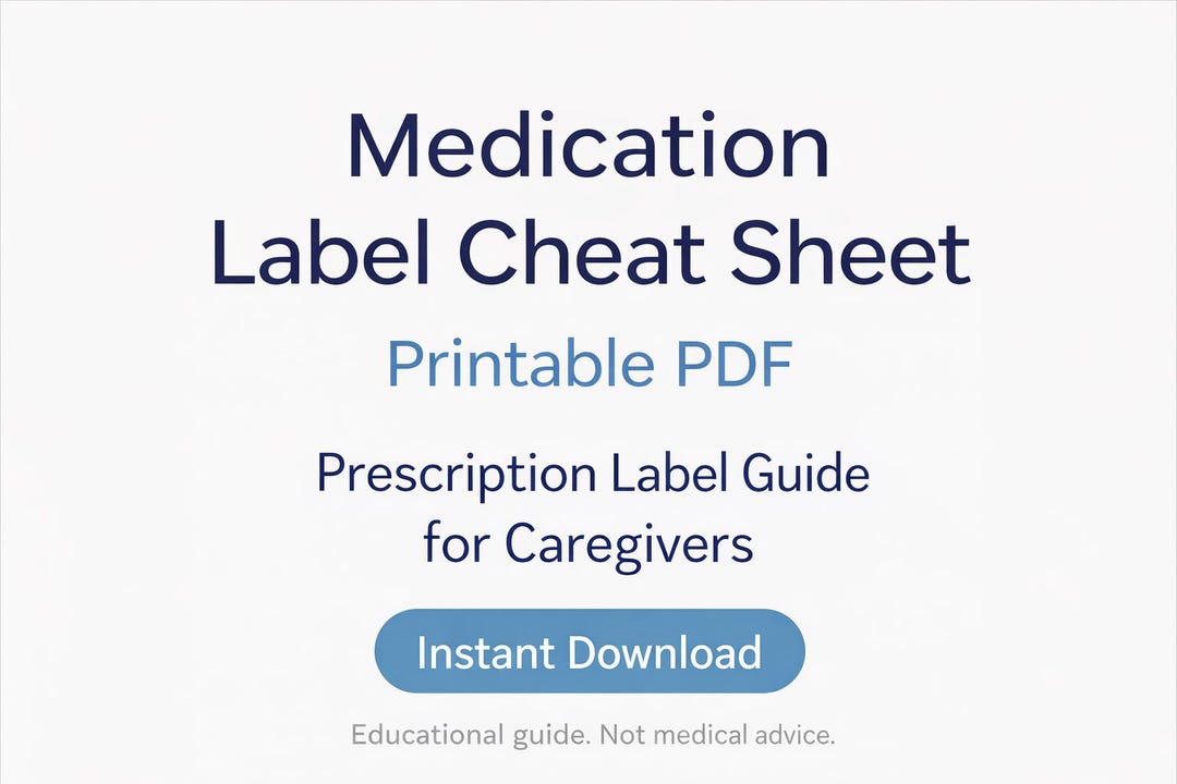 Medication Label Cheat Sheet | Printable Prescription Label Guide for ...