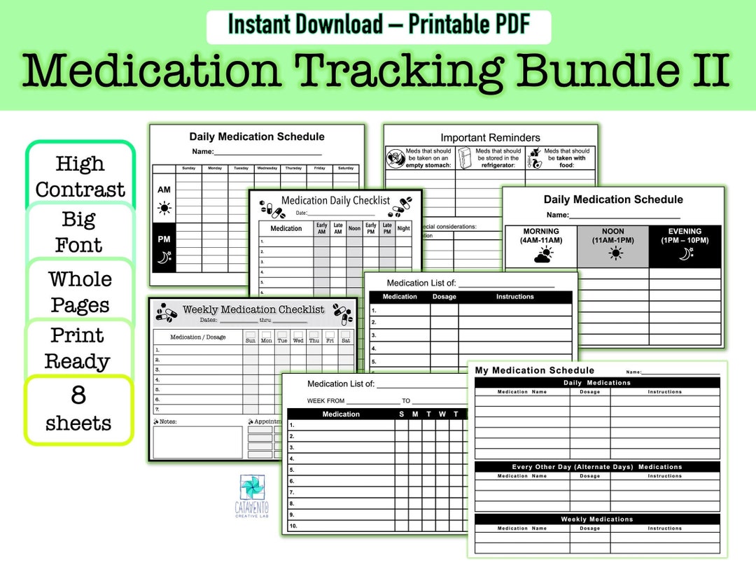 Medication Organization Sheets - PDF DOWNLOAD - Medication Tracker ...