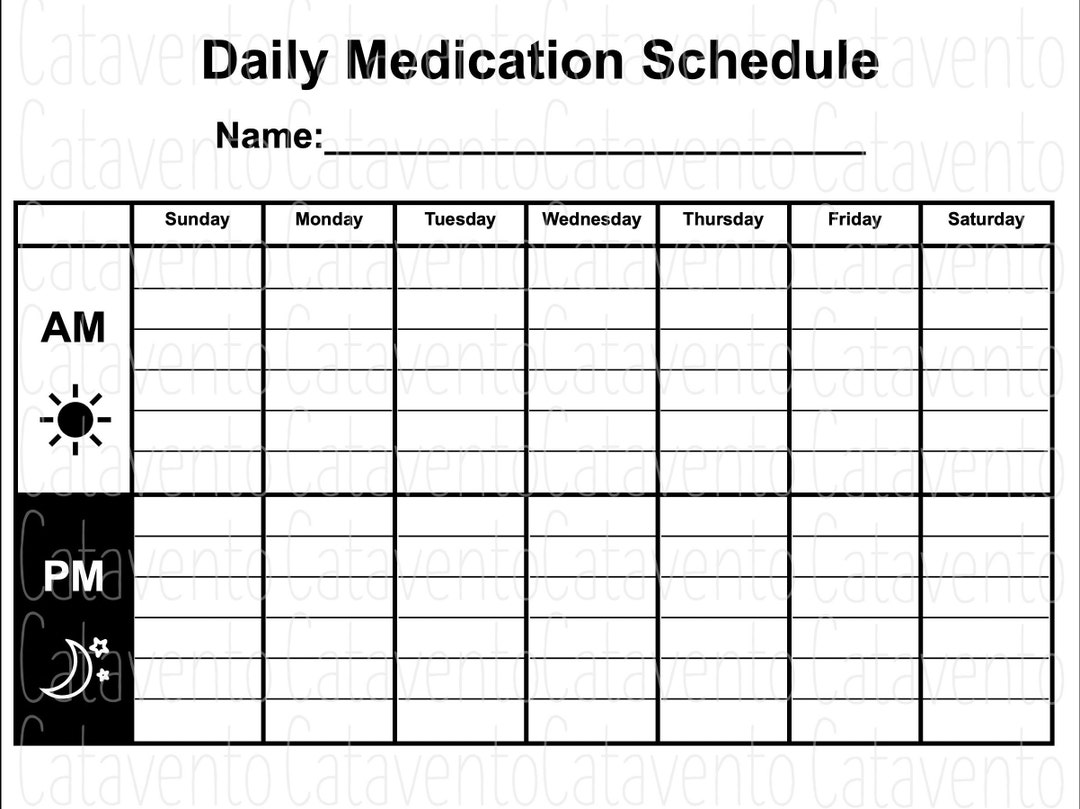 Medication Organization Sheets Home Med Chart PDF DOWNLOAD - Etsy