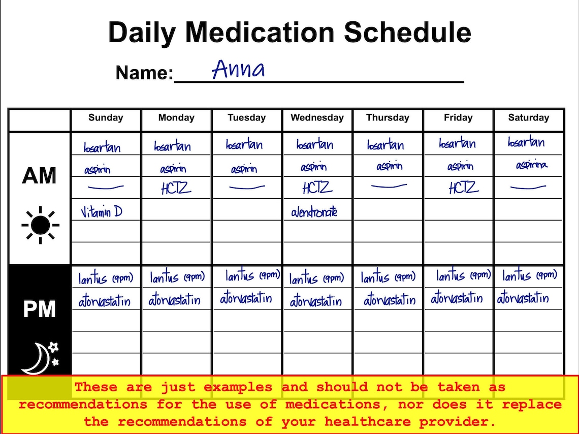 Medication Organization Sheets - Home Med Chart - PDF DOWNLOAD ...