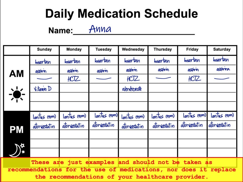 Medication Organization Sheets - Home Med Chart - PDF DOWNLOAD ...