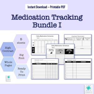 Medication Organization Sheets - Home Med Chart - PDF DOWNLOAD ...