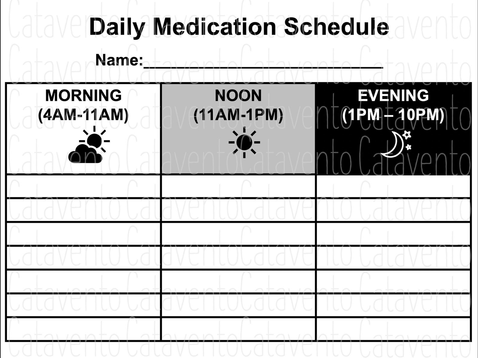 Medication Organization Sheets - Home Med Chart - PDF DOWNLOAD ...