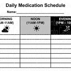 Medication Organization Sheets - Home Med Chart - PDF DOWNLOAD ...