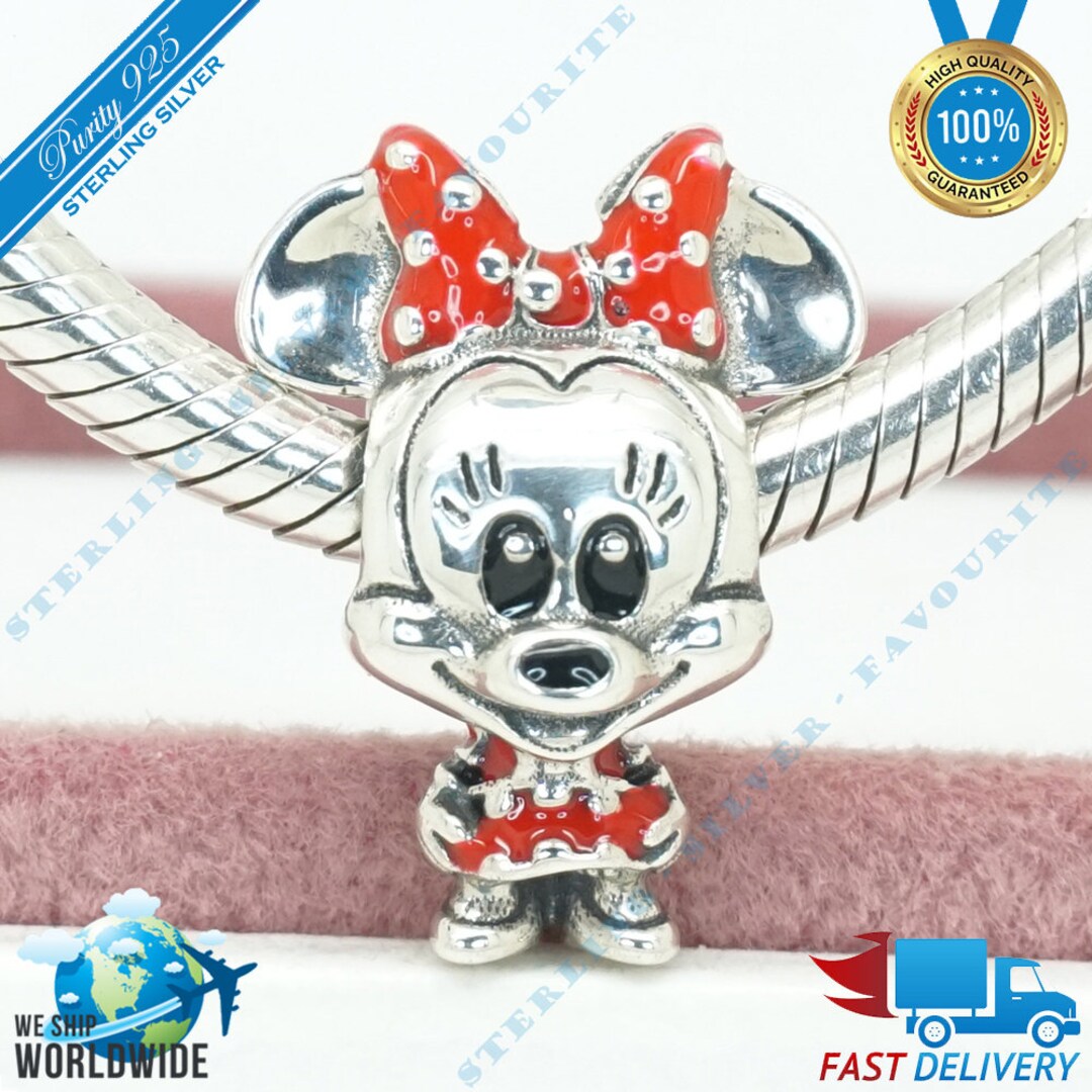 Minnie Mouse Gepunktete Kleid & Bow Charm, Freunde, Freundschaftsperle ...