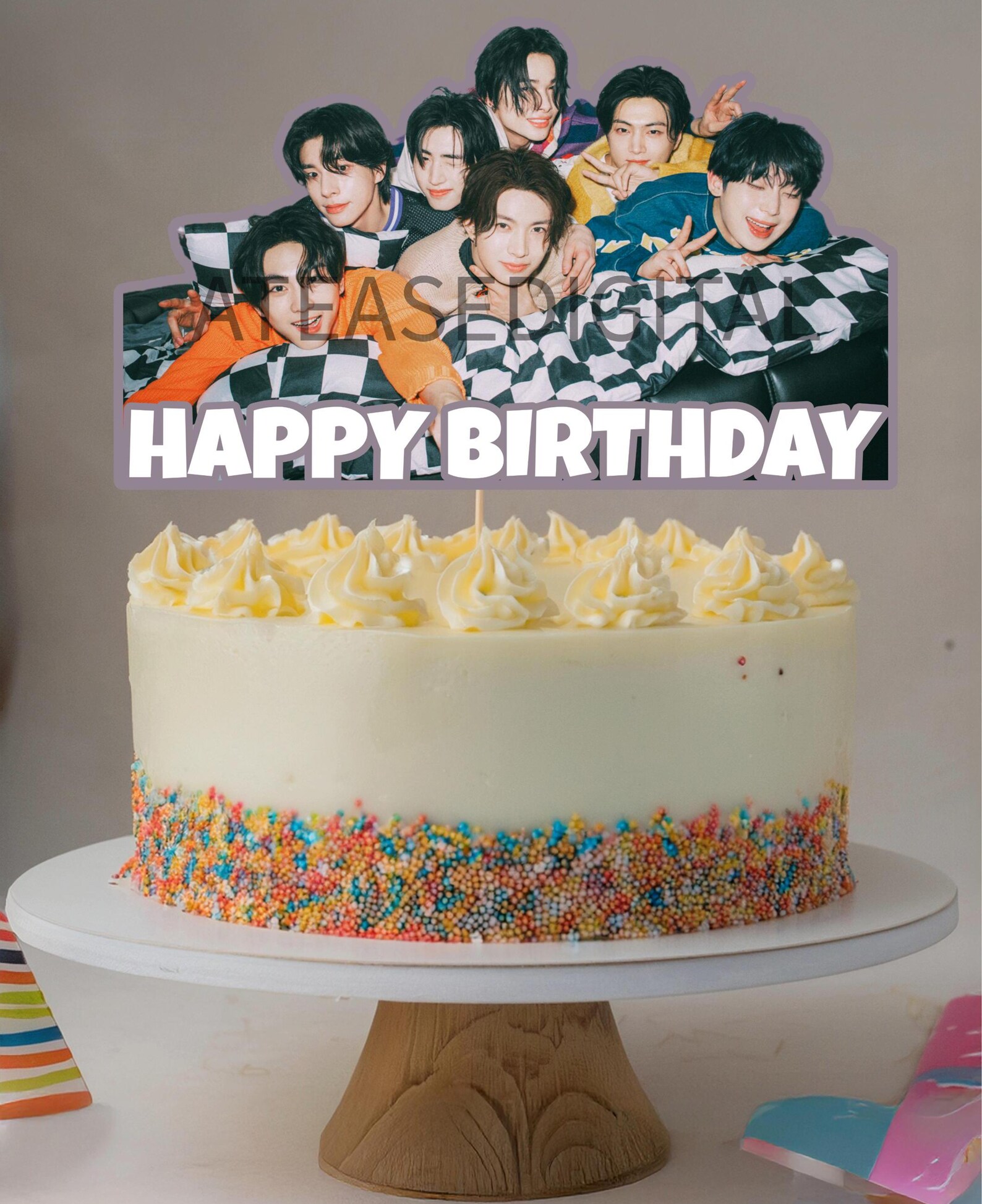 Enhypen Happy Birthday Digital Cake Party Birthday Topper Decoration ...