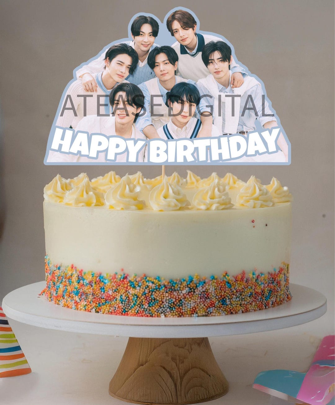 Enhypen Happy Birthday Digital Cake Party Birthday Topper Decoration ...