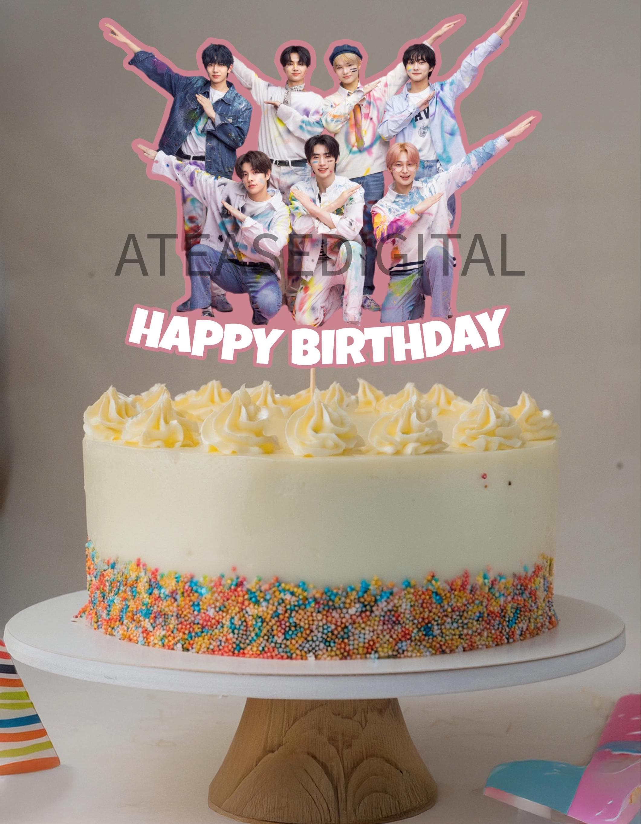 Enhypen Happy Birthday Digital Cake Party Birthday Topper Decoration ...