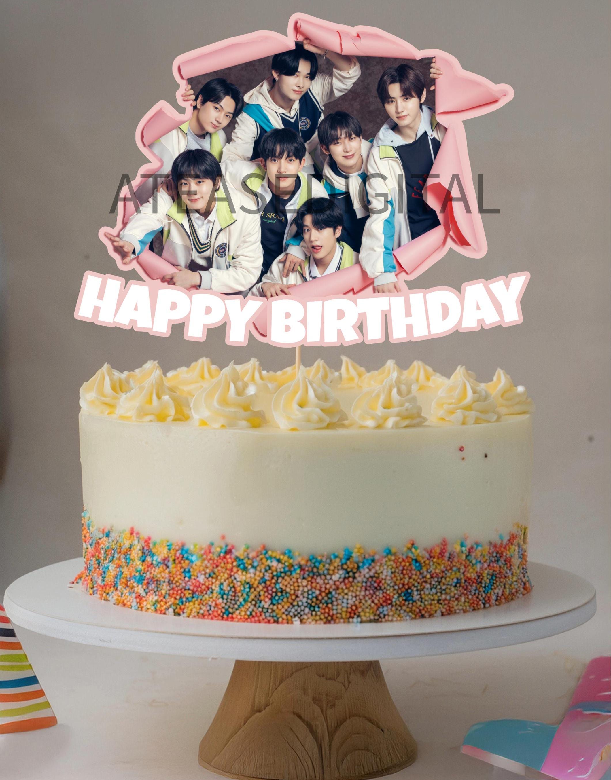 Enhypen Happy Birthday Digital Cake Party Birthday Topper Decoration ...