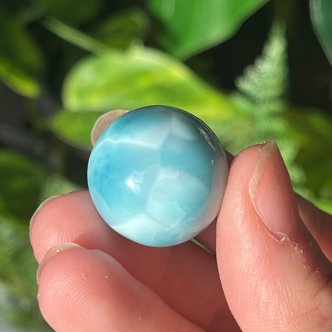 Beautiful 13 Gram Larimar Sphere From the Dominican Republic, Rare High ...