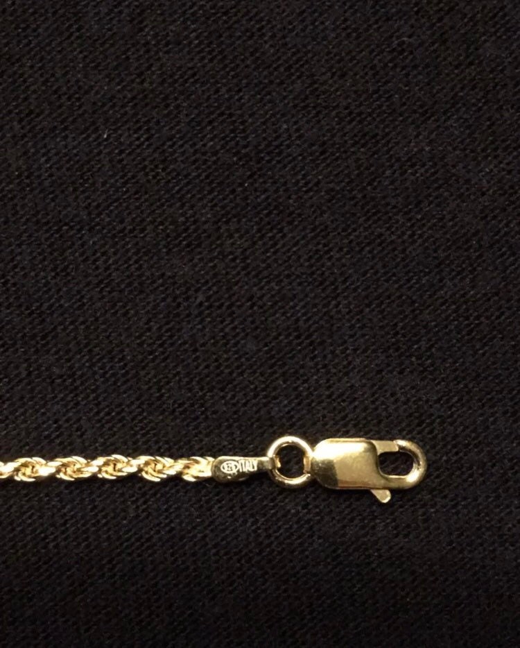Gold Chain Rope Chain 2mm and Jesus Piece .925 Italy Stamped - Etsy