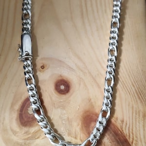 6 Mm 999 Silver Necklace, Figaro Chains Silver, Bali Handmade Silver Necklace. - Etsy