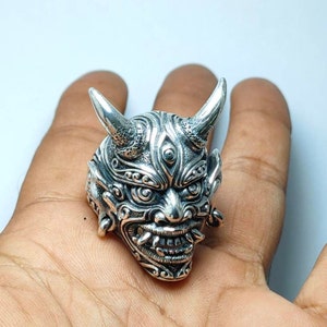 Samurai Ring Silver, Oni Japanese Ring, Handmade Jewelry. - Etsy