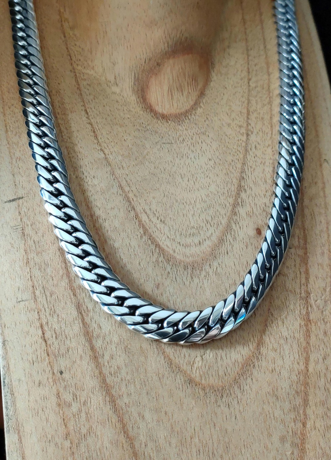 12mm Curb Chains Necklace, 999 Silver Chain, Men Silver Necklace, - Etsy
