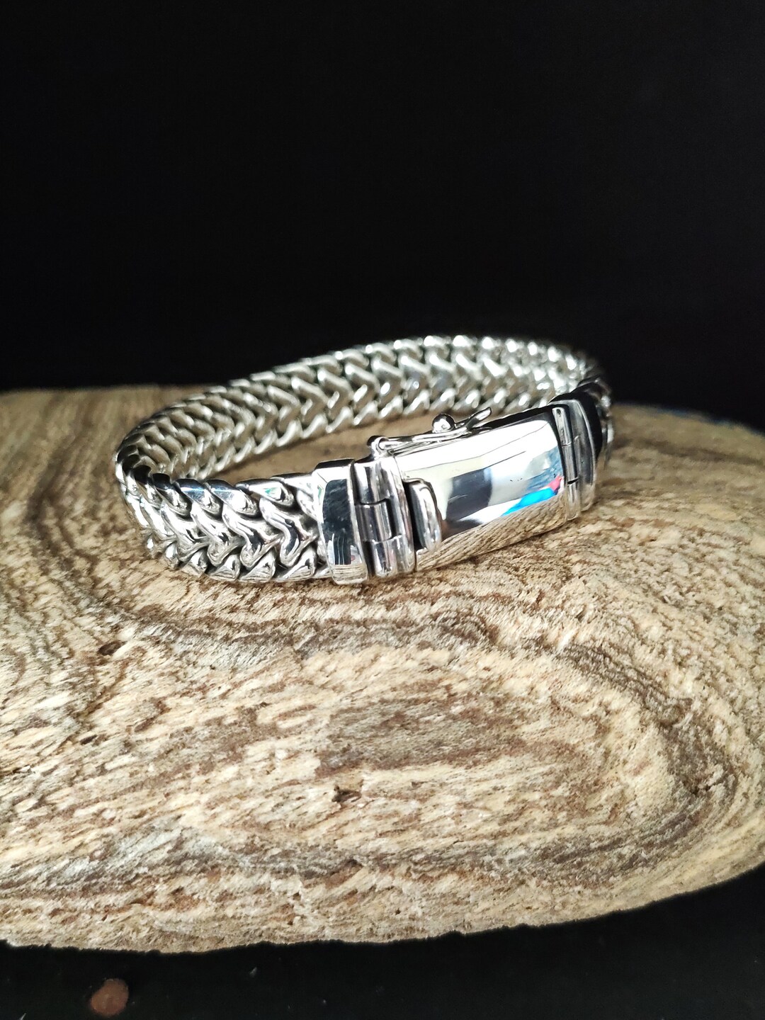 12 Mm 999 Men Silver Bracelet, Heavy Silver Bracelet, Handmade Jewelry ...