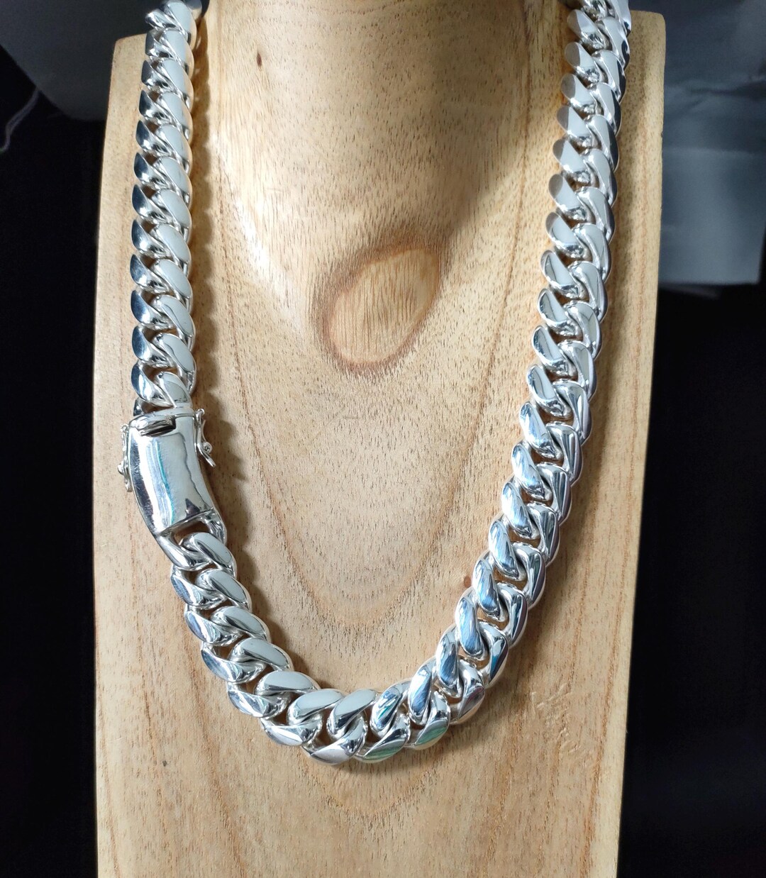 16mm Curb Chains Necklace, 999 Pure Solid Silver, Bali Handmade Chains ...