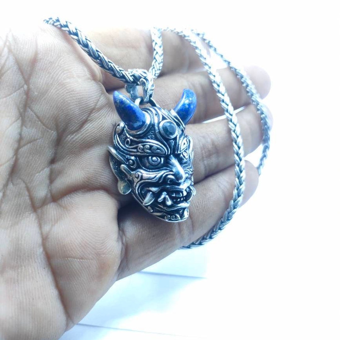 Samurai Pendant, Oni Mask Necklace, Japanese Jewelry. - Etsy