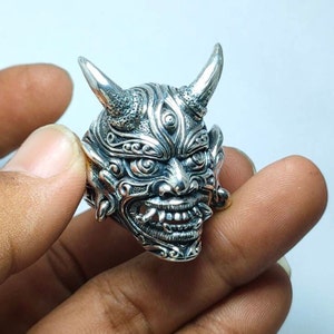 Samurai Ring Silver, Oni Japanese Ring, Handmade Jewelry. - Etsy