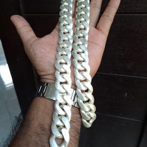 20mm 999 Silver Chains, Silver Curb Necklace, Solid Silver Chains. - Etsy