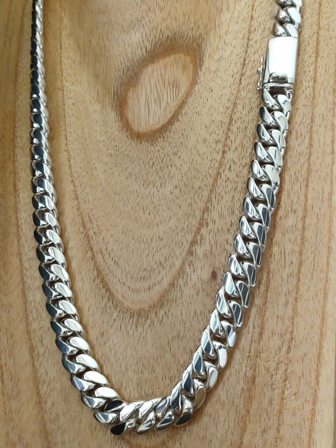12mm Curb Chains Necklace, 999 Silver Chain, Men Silver Necklace, - Etsy
