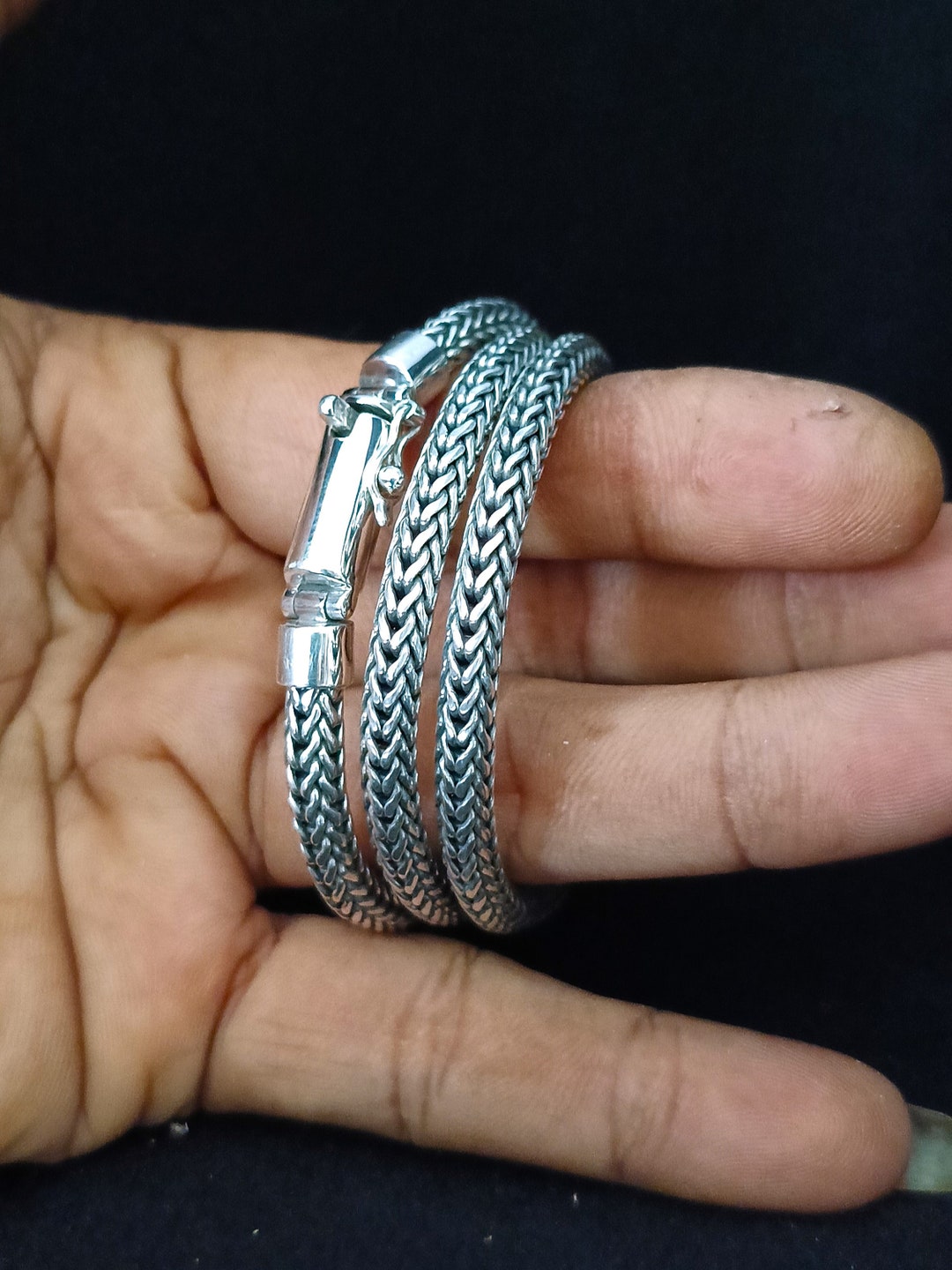 Silver Foxtail Chains, 6 Mm 999 Silver Necklace, Men's Jewelry Necklace ...