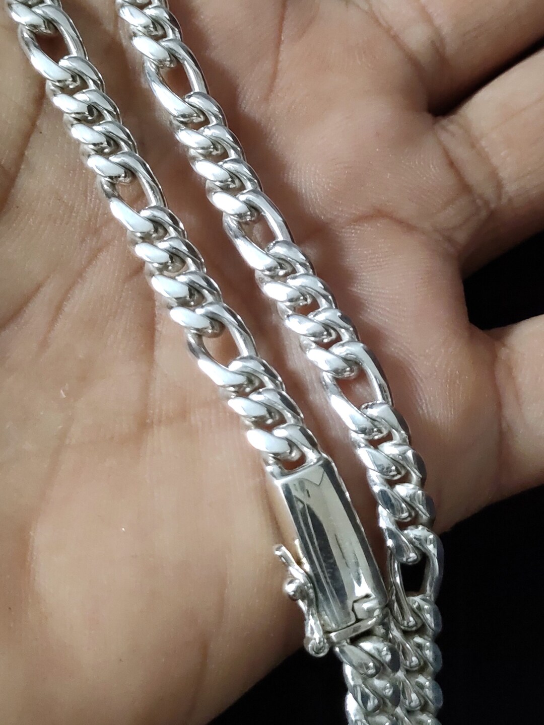 6 Mm 999 Silver Necklace, Figaro Chains Silver, Bali Handmade Silver ...