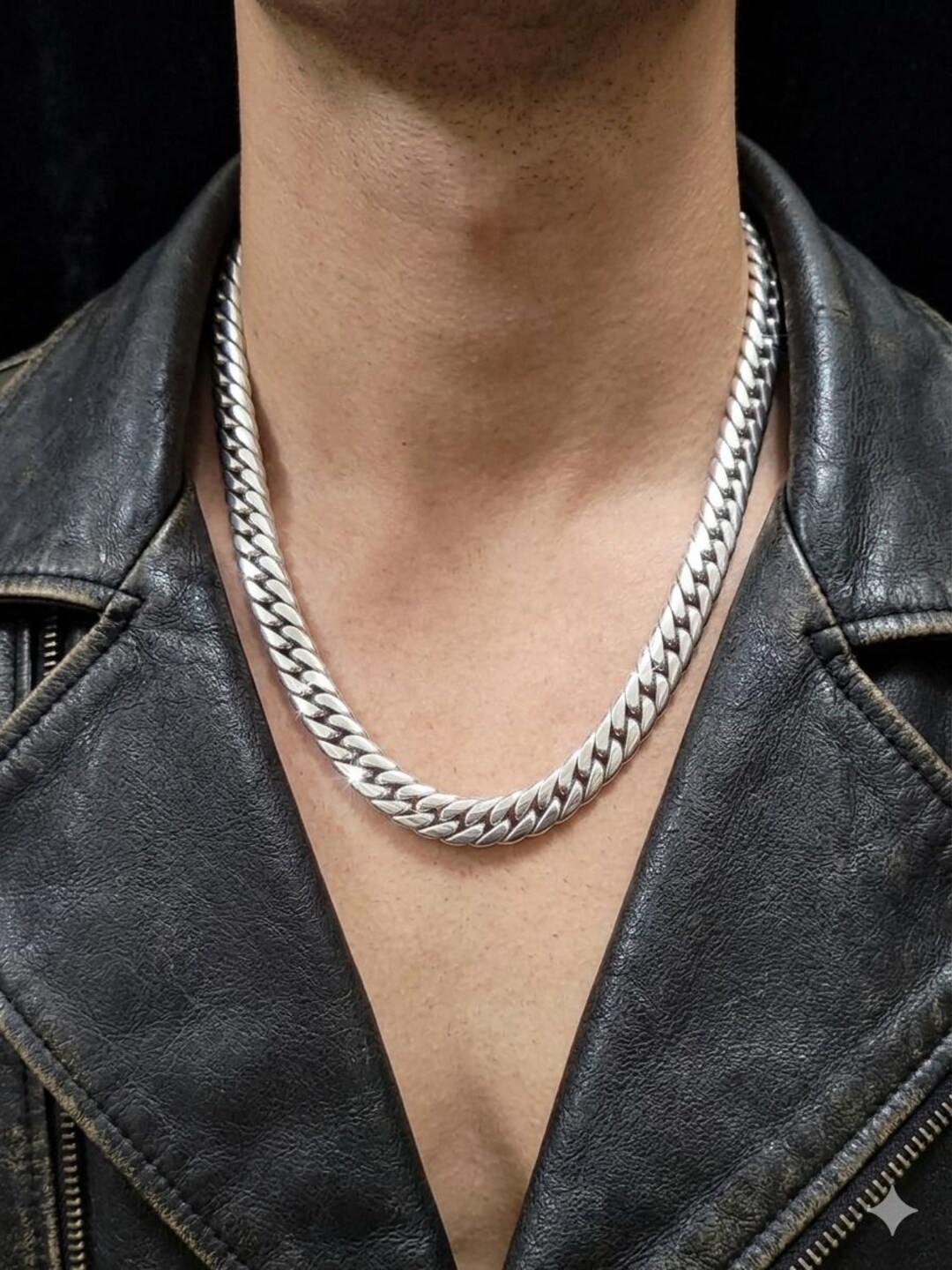Handcrafted 999 Silver Curb Chain Necklace - 8mm, Men's Jewelry - Etsy