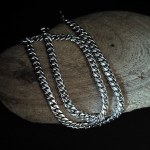 999 Pure Silver Curb Chain Necklace - 6mm Handmade - Etsy