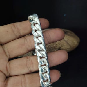 14 Mm Curb Chains, 999 Silver Chain, Mens Silver Bracelet. - Etsy