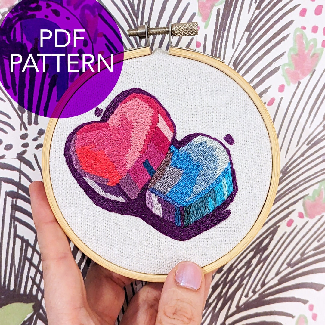 PDF Pattern Candy Hearts - Embroidery Pattern - Etsy